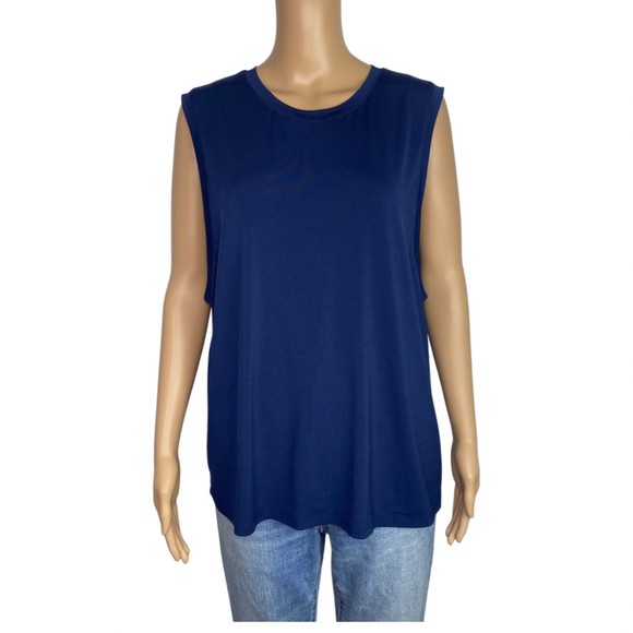 Fabletics | Tops | Fabletics Navy Blue Open Back Workout Top Xxl | Poshmark